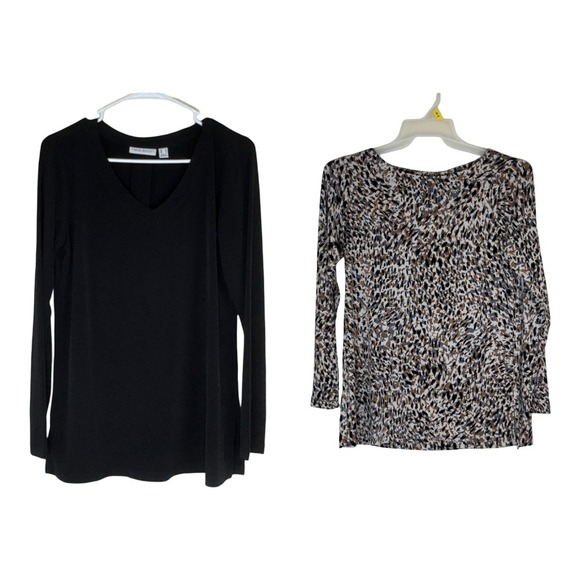 Susan Graver | Tops | Susan Graver Tunic Set Women Small Black Ivory ...